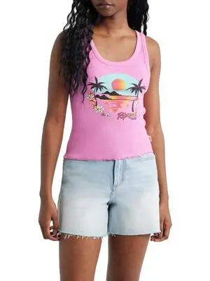 Rip Curl Hotel Malibu Graphic Tank - Pink