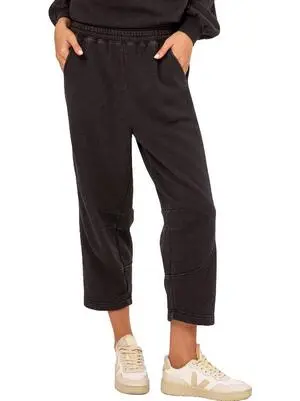 THREADS 4 THOUGHT Chantel Mineral Wash Crop Wide Leg Pants - Black