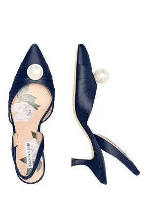 Sachin & Babi Vanderbilt Kitten Heel With Pearl Embellishment - Midnight
