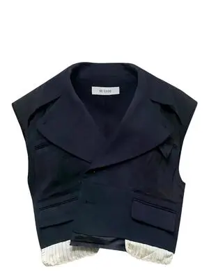 RE CODE Layered Cropped Vest - Blue