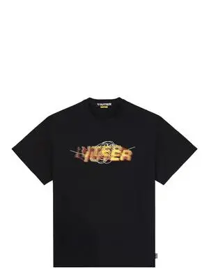 IUTER Swift Printed-detail Cotton T-shirt - Black
