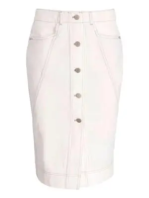 BOSS Button Cotton Skirt - Neutrals