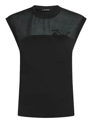 Karl Lagerfeld Signature-detail Tank Top - Black