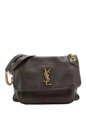 Saint Laurent Niki Chain Flap Leather Shoulder Bag - Green