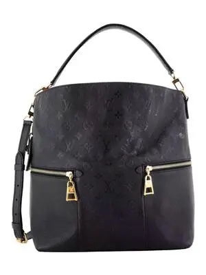 LOUIS VUITTON Melie Handbag Monogram Empreinte Leather Hobo Bag - Black