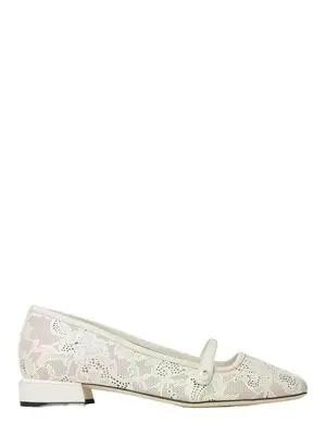 JIMMY CHOO Elisa Pearl Laser-cut Ballerinas - White