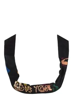 Red Valentino Floral-print Embellished Collar - Black