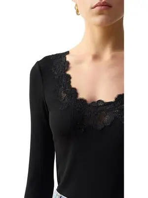 ZIMMERMANN Lace Trimmed Knit Tee