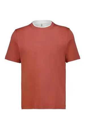 Brunello Cucinelli Crew-neck Short-sleeves T-shirt - Orange