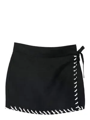 Simkhai Tie-waist Mini Wrap Skirt - Black
