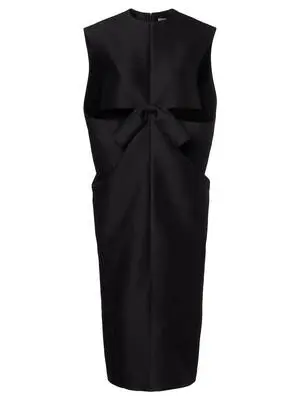 Balenciaga Cutout Crêpe Satin Midi Dress - Black