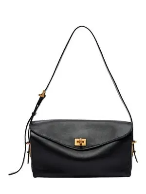 Balenciaga Le 7 Leather Shoulder Bag - Black