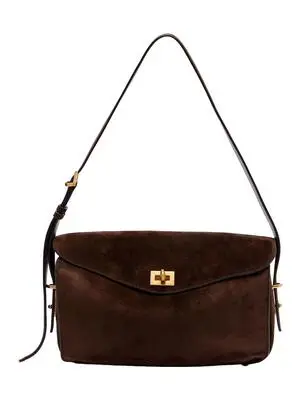 Balenciaga Le 7 Suede Shoulder Bag - Brown