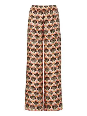 La DoubleJ Printed Silk Palazzo Pants - Multicoloured