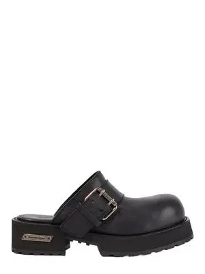 Balenciaga Venom Leather Mules - Black