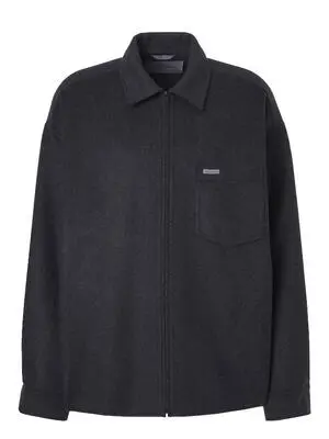 Balenciaga Wool-blend Zip-up Overshirt - Grey