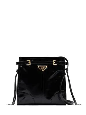 Prada Mini Leather Shoulder Bag - Black