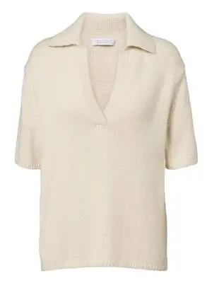 Gabriela Hearst Sohan Cashmere Polo Shirt - White