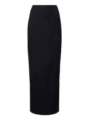 THE ROW Bartelle Wool Maxi Skirt - Black
