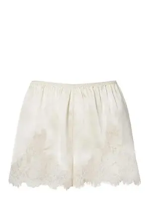 DÔEN Iona Lace-trimmed Silk Shorts - White