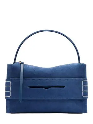 JW Anderson Loafer Small Suede Shoulder Bag - Blue