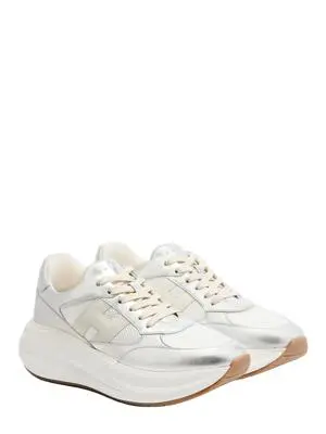 Hogan Maxi I Active Leather-trimmed Sneakers - White