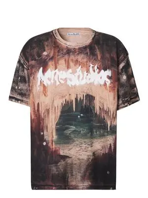Acne Studios Acne Studios Embellished Printed Cotton Jersey T-shirt Multicoloured