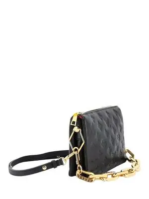 LOUIS VUITTON Coussin Bb Crossbody Bag Monogram Embossed Lambskin - Black
