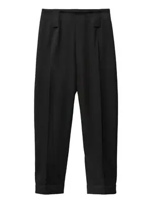Versace Wool Capri Pants With Medusa Hardware - Black
