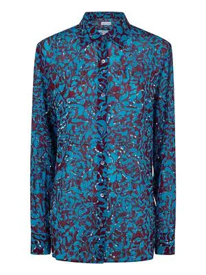 Dries Van Noten Clavelly Embroidered Shirt - Blue