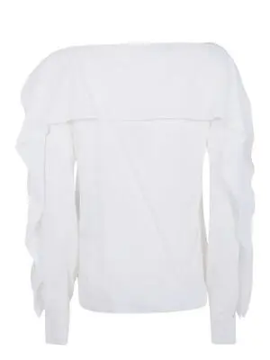 LANVIN Long Sleeves Top With Ruffles - White