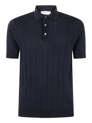 FILIPPO DE LAURENTIIS Rib Short Sleeves Polo Shirt - Blue