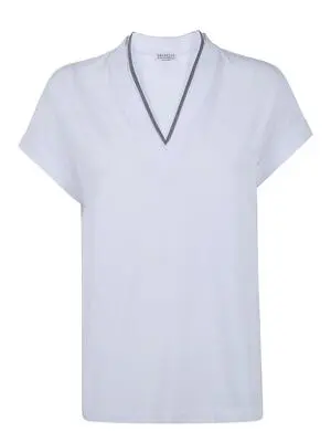 Brunello Cucinelli V-neck T-shirt - White