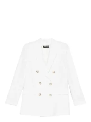 DRHOPE Double-breasted Blazer Jacket - White