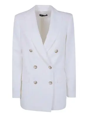DRHOPE Double-breasted Blazer Jacket - White