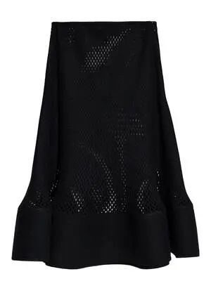 Alaïa Fluted Midi Skirt - Black