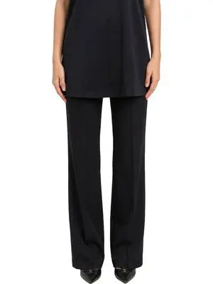 TWINSET Solidcolor Crêpe Wide Leg Trousers - Black