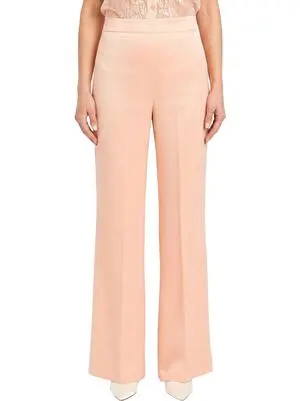 TWINSET Solidcolor Crêpe Wide Leg Trousers - Peach