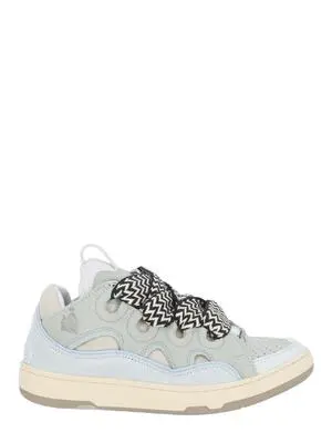 LANVIN Curb Suede And Mesh Sneakers - Blue