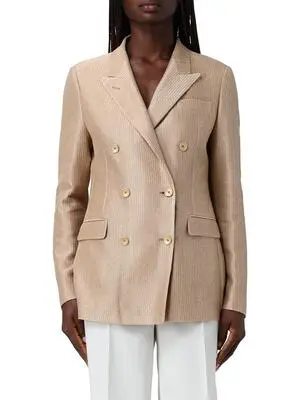 Tagliatore Double Breasted Blazer Beige