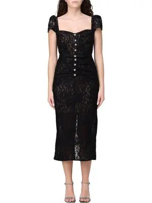 SELF-PORTRAIT Lace Midi Dress - Black