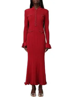 SELF-PORTRAIT Long Sleeve Dress - Red