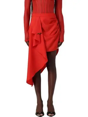 Elisabetta Franchi Asymmetrical Skirt - Red