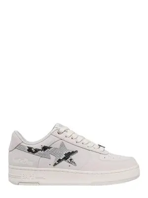 A BATHING APE Just Don X Bapesta #2 Python Sneakers - Grey