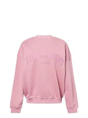 ADANOLA Chain Stitch Oversized Cotton-jersey Sweatshirt - Dusty Pink