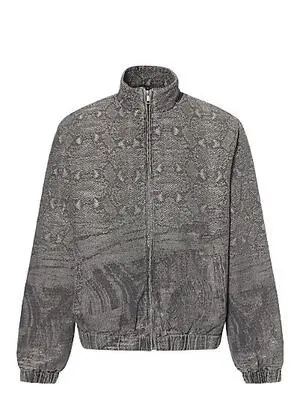 DAILY PAPER Snake-print Cotton-blend Track Jacket - Denim
