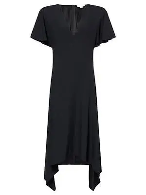 Stella McCartney Relaxed-fit V-neck Woven Midi Dress - Black