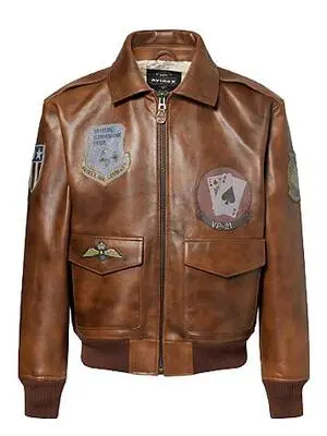 AVIREX Vintage Patch A2 Leather Flight Jacket