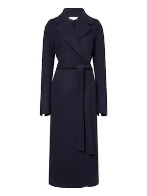 Stella McCartney Wrap Long Brushed Wool Coat - Ink
