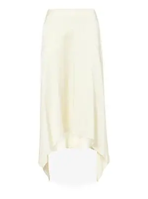 Stella McCartney Asymmetric Midi Satin Skirt - Buttermilk